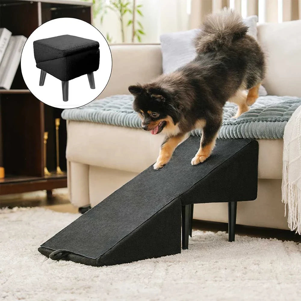 2-in-1 Convertible Wooden Home Step Stool Dog Ramp Stairs – PetParkCo